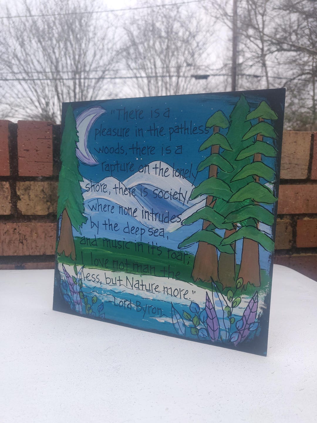 Lord Byron Inspiring Nature Quote Art: Acrylic Painting on Wood Panel ...