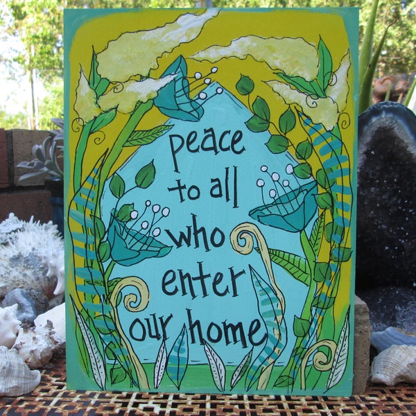 Peace to All Who Enter Here Sign - Etsy