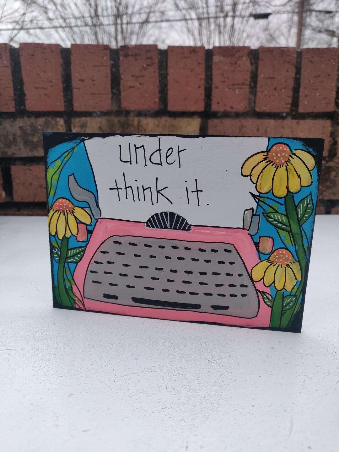 Underthink It Hand-painted Art and Quote on 5 X 7 Wood Panel, Don't ...