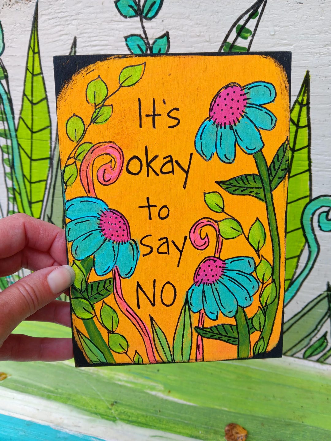 Hand-painted 'it's Okay to Say No' Sign: Inspirational Art (7x5") - Etsy