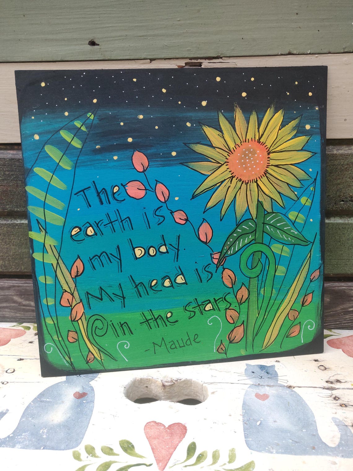 Harold and Maude Quote Art: Earth is My Body Painting on Wood Panel ...