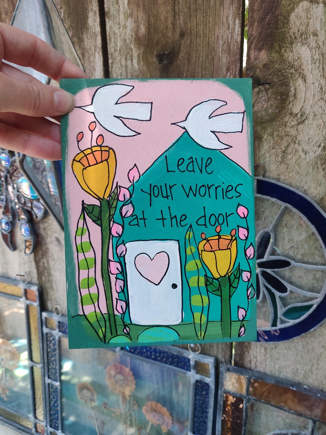 Hand-painted Welcome Sign: Safe Haven Acrylic Wood Panel Art - Etsy