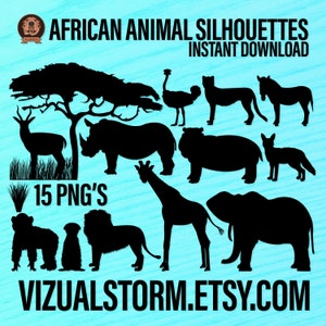 Forest Silhouettes Clipart Bundle - Png Woodland Animal Clip Art ...