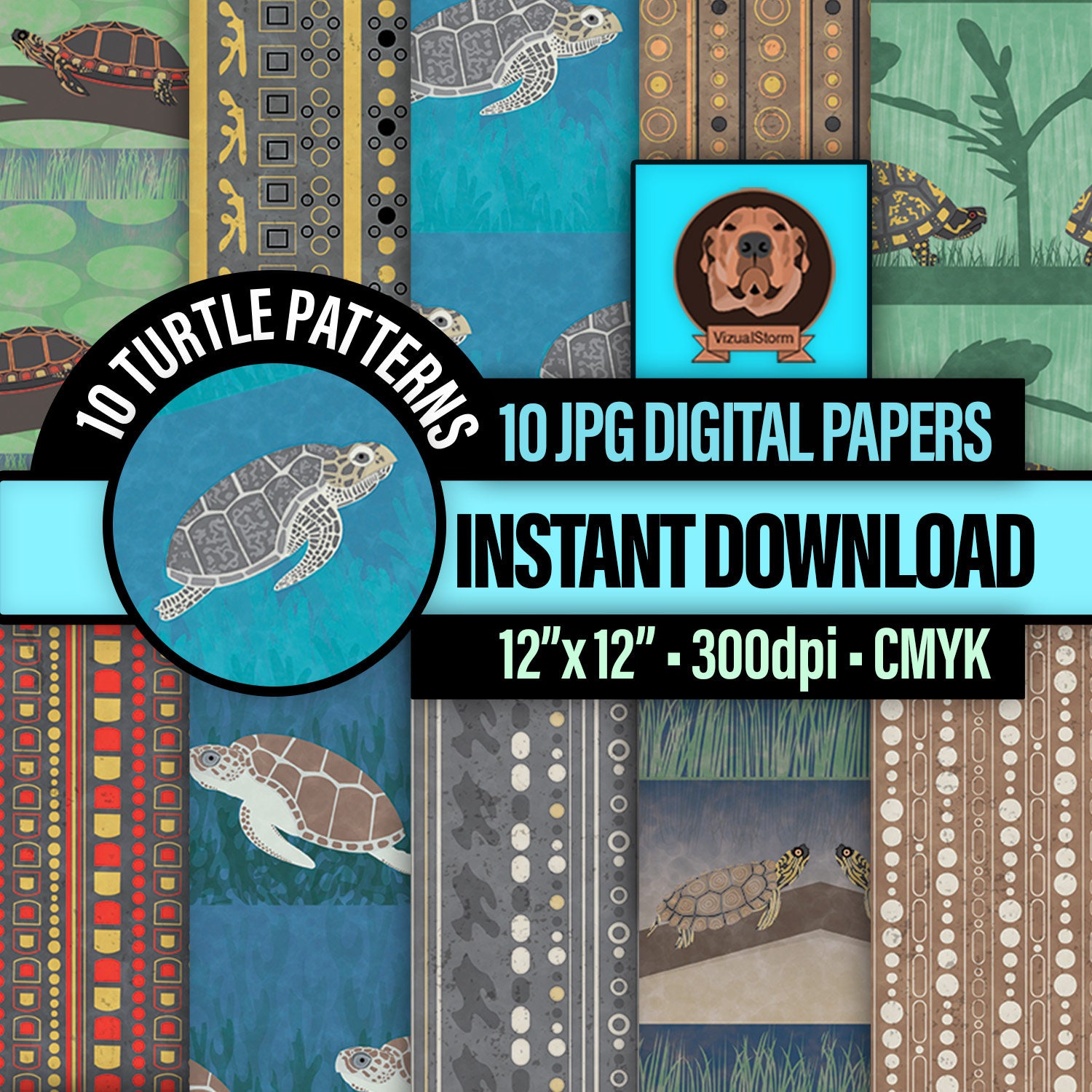 Printable Ocean Creatures Gift Tag Bundle - Illustrated Turtles ...