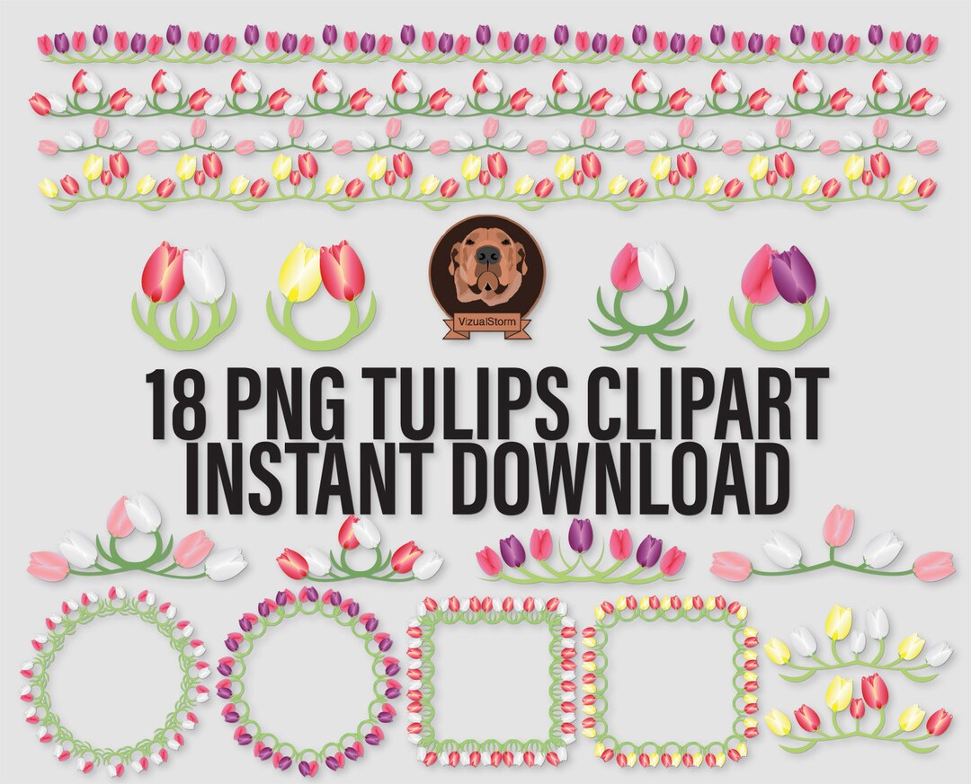 Png Tulip Borders and Frames Clipart - Flower Scrapbook Embellishments ...