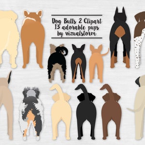Dog Butts Bundle Clipart 25 Dog Rear End Graphics Aussie, Labrador ...