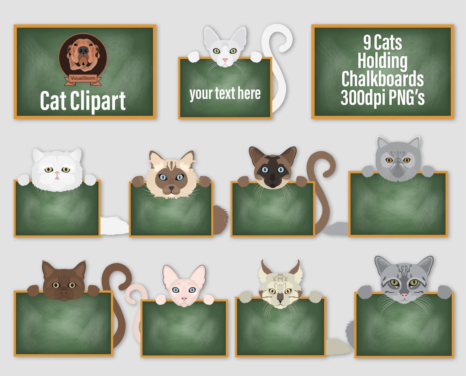 Cute Rescue Cats Clipart, Realistic Png Pet Illustrations for DIY Kitty ...