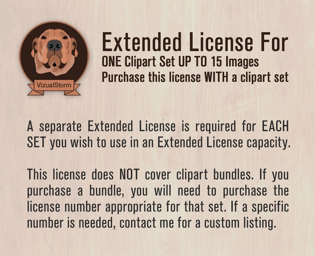 Extended License Agreement for Clipart Set UP TO 15 Graphics Purchase ...