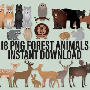 Forest Doodles Clipart Bundle - Black & White Plants and Animals for ...