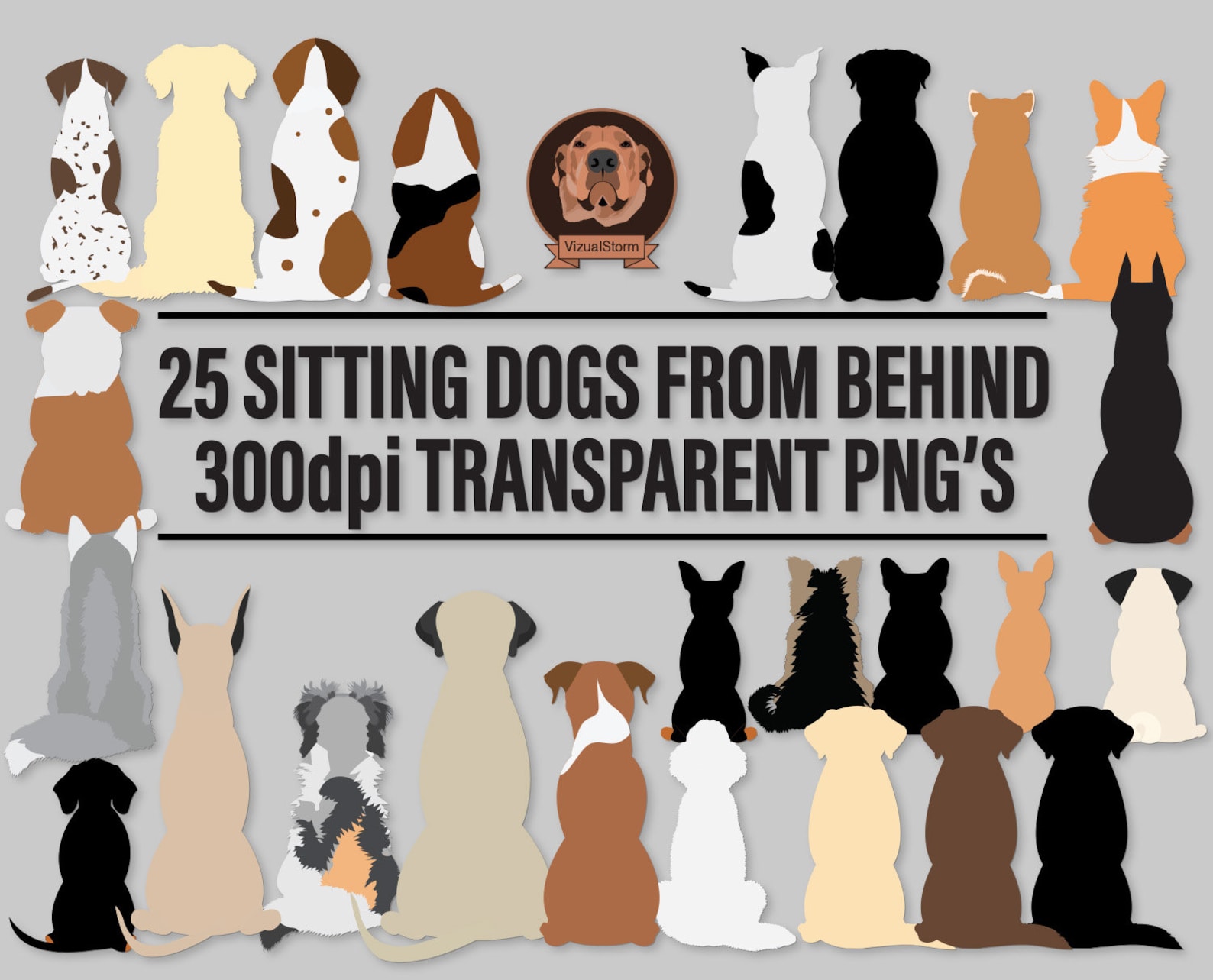Hound Dog Pack Clipart - Variety of Breeds, Perfect for Crafting and ...