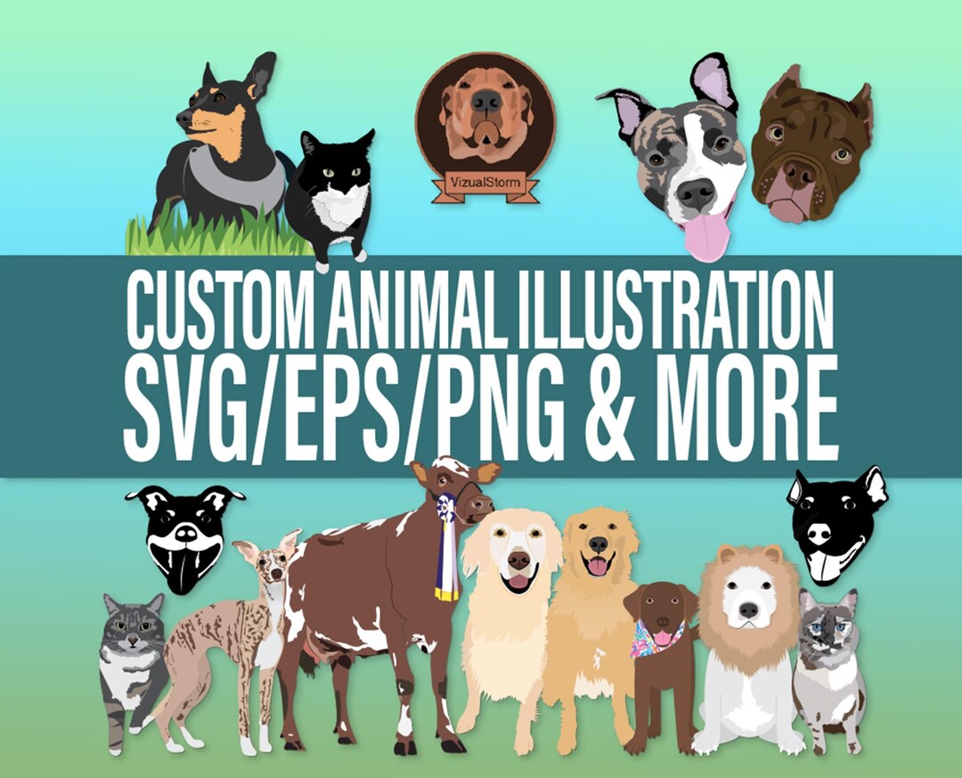 Custom Pet Illustration - Hand Drawn Vector Clip Art Drawings From ...