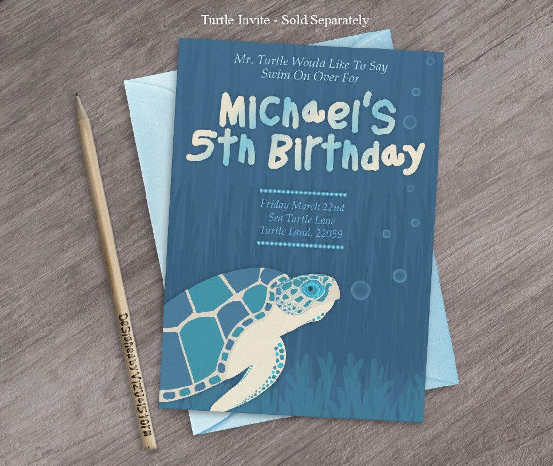 Printable Ocean Creatures Gift Tag Bundle - Illustrated Turtles ...