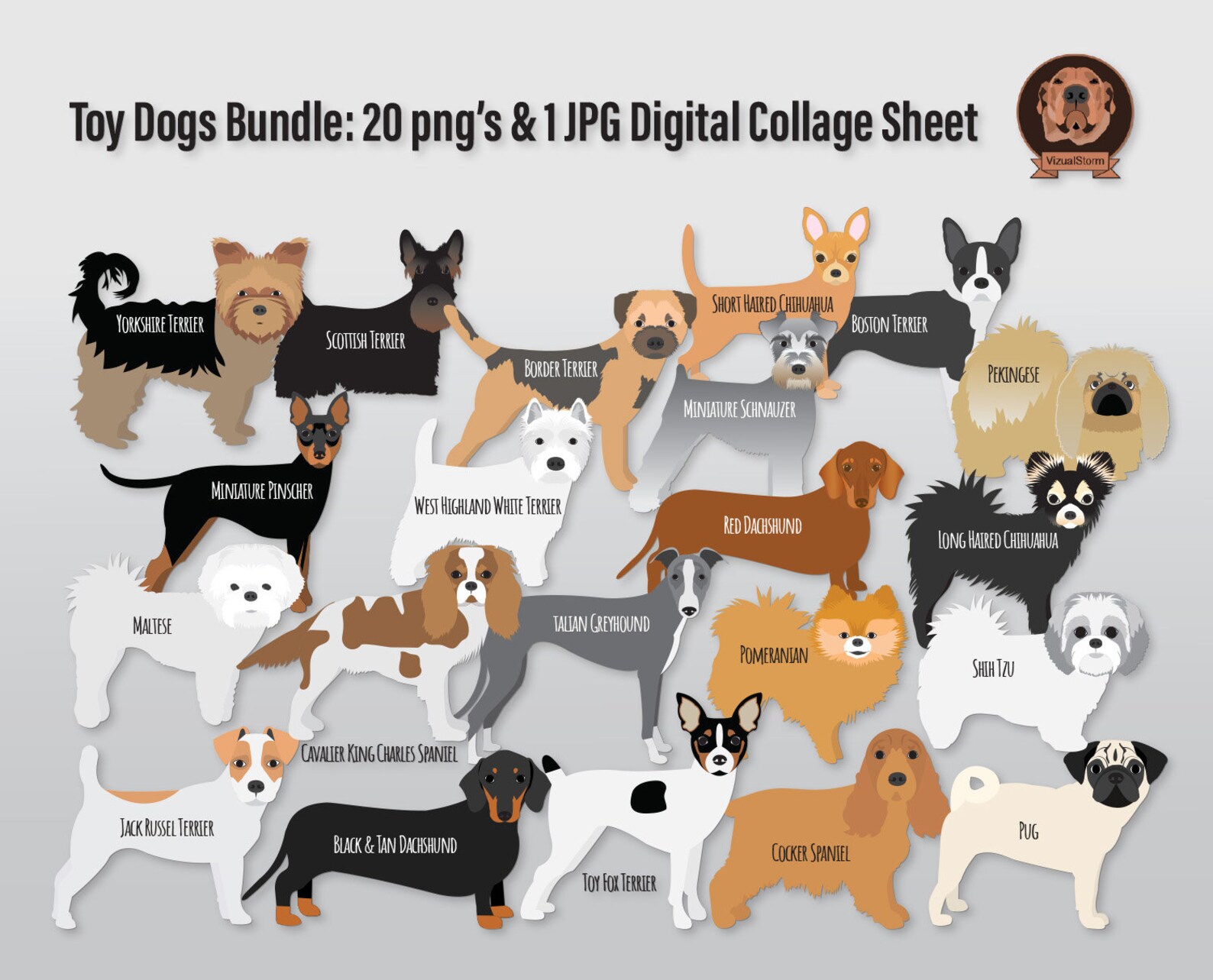 Greyhound Clipart Bundle Png - Variety of Coat Colors, Black, Blue ...