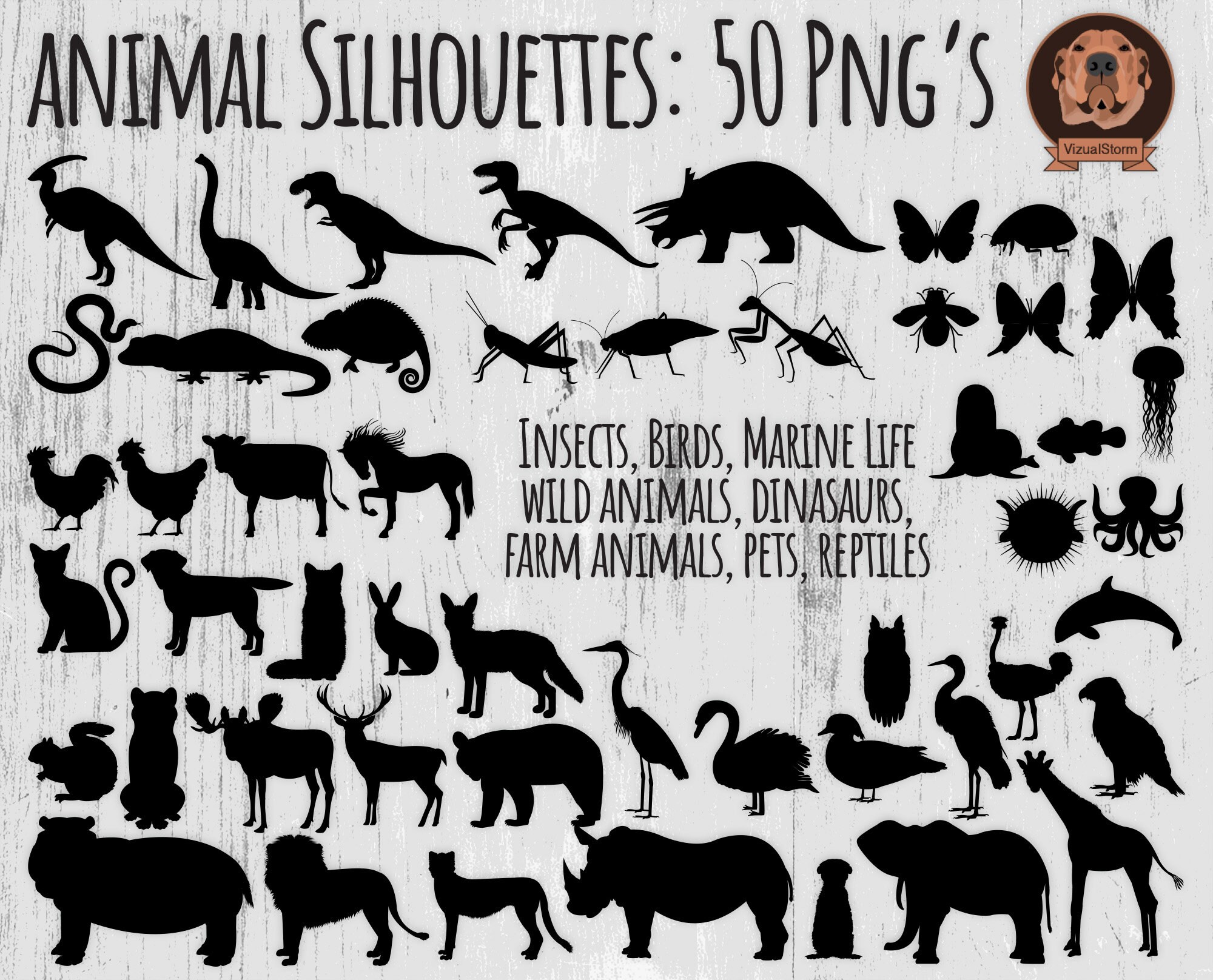 Png Wildlife Silhouettes Animals From the Woodlands Africa - Etsy