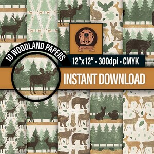 Forest Silhouettes Clipart Bundle - Png Woodland Animal Clip Art ...