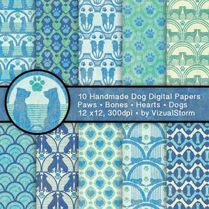 Printable Dog Digital Patterned Paper Whimsical Pet Motifs - Etsy