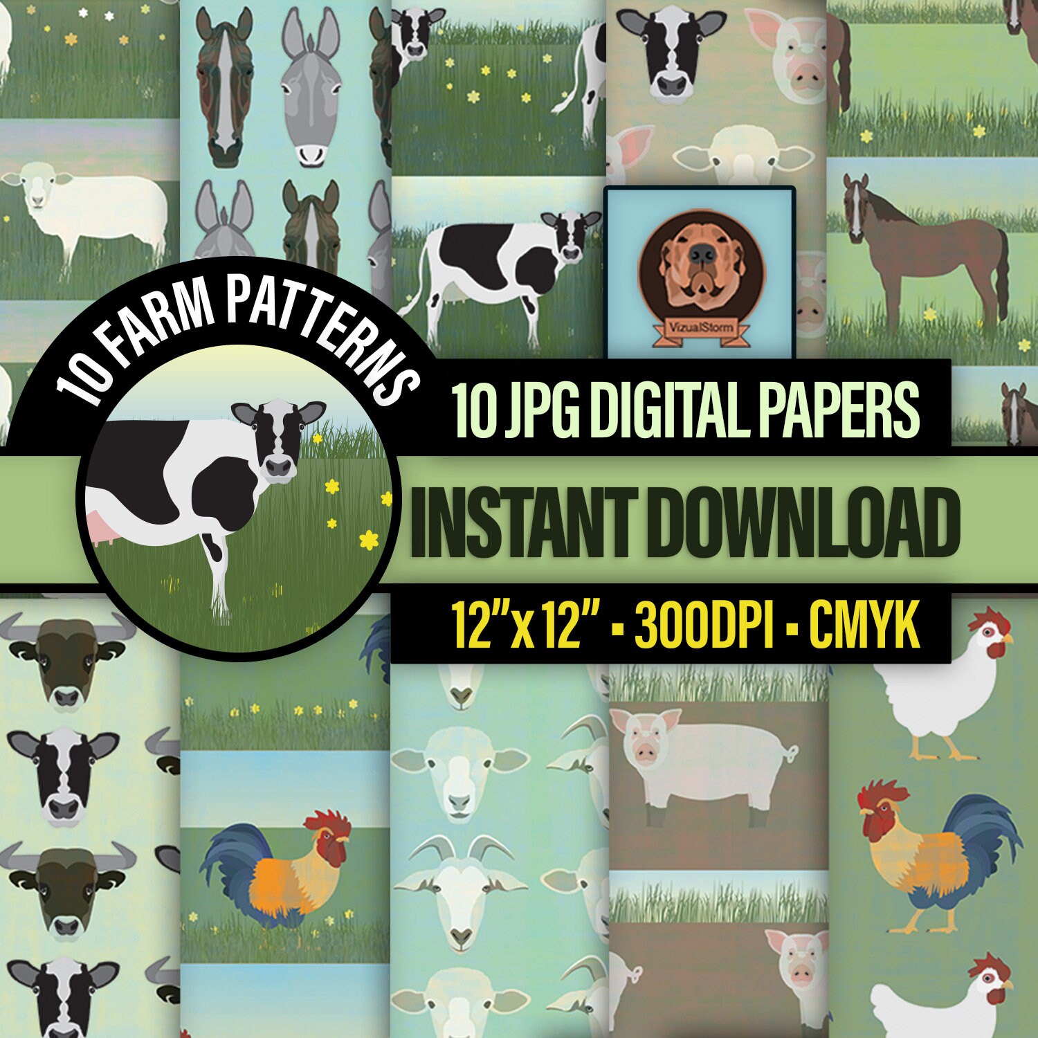 Alpaca Clipart Bundle - Png Farm Animals & Farmhouse Props, Cute ...