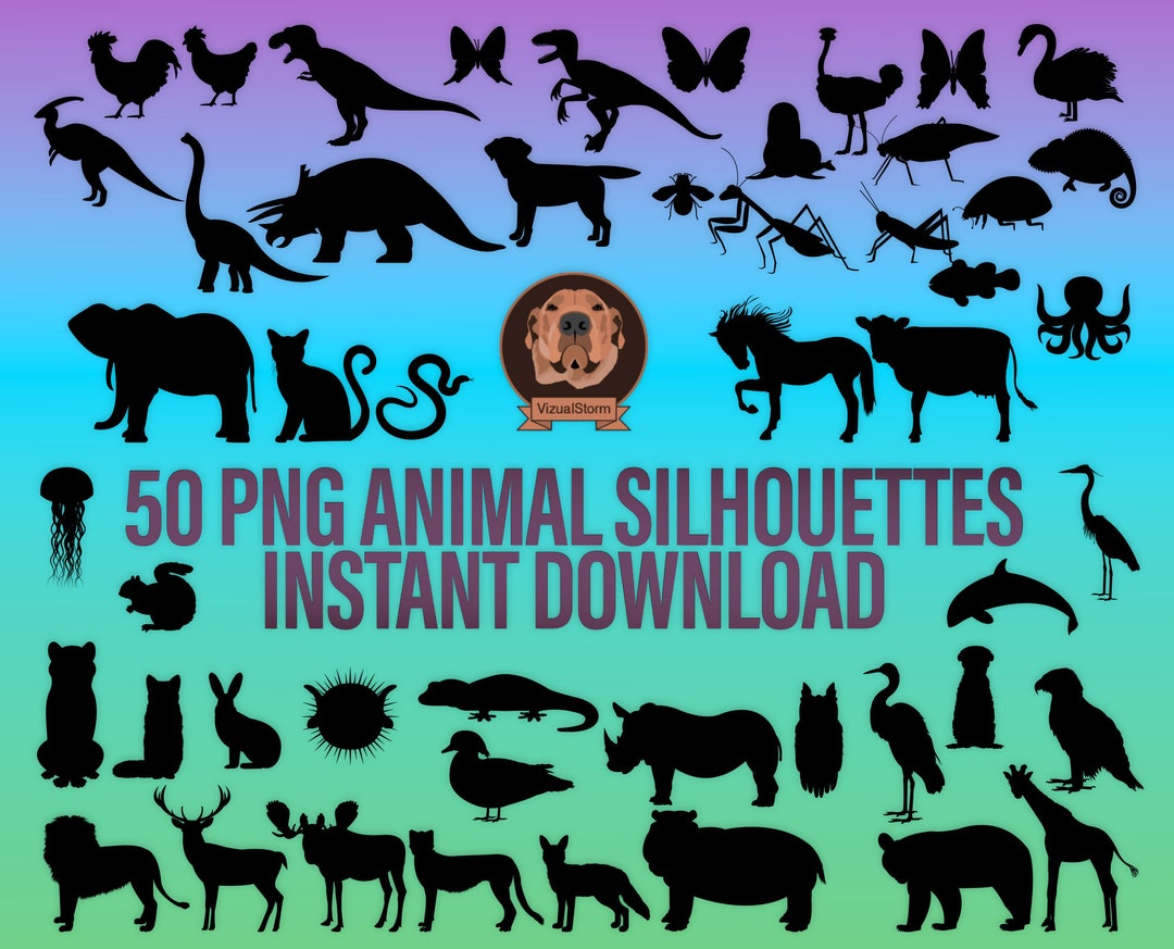 Animal Silhouette Clipart Bundle - Wildlife Habitat Png Clip Art ...