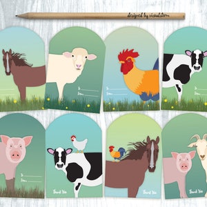 Farm Animal Gift Tags - Printable Barnyard Friends, Fun Farmyard Label ...