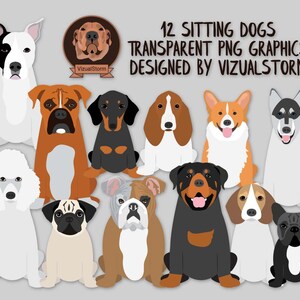 Front View Sitting Dogs Clipart 12 Png Dog Graphics With Pitbull Corgi ...