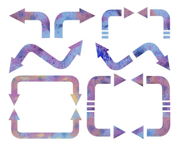 Items similar to Distressed Arrow Clip Art, 8 colorful images and ...