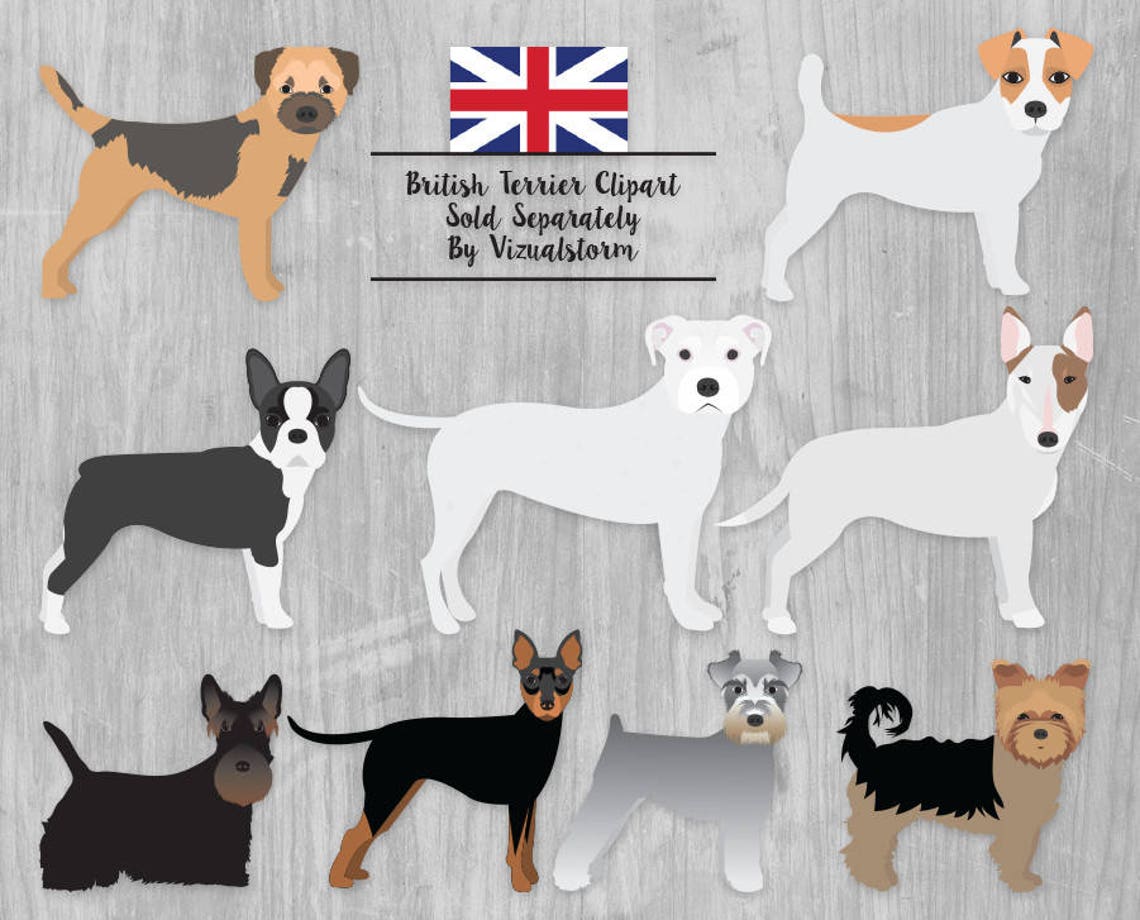United Kingdom Dog Breeds Clipart Spaniel Collie Ridgeback | Etsy
