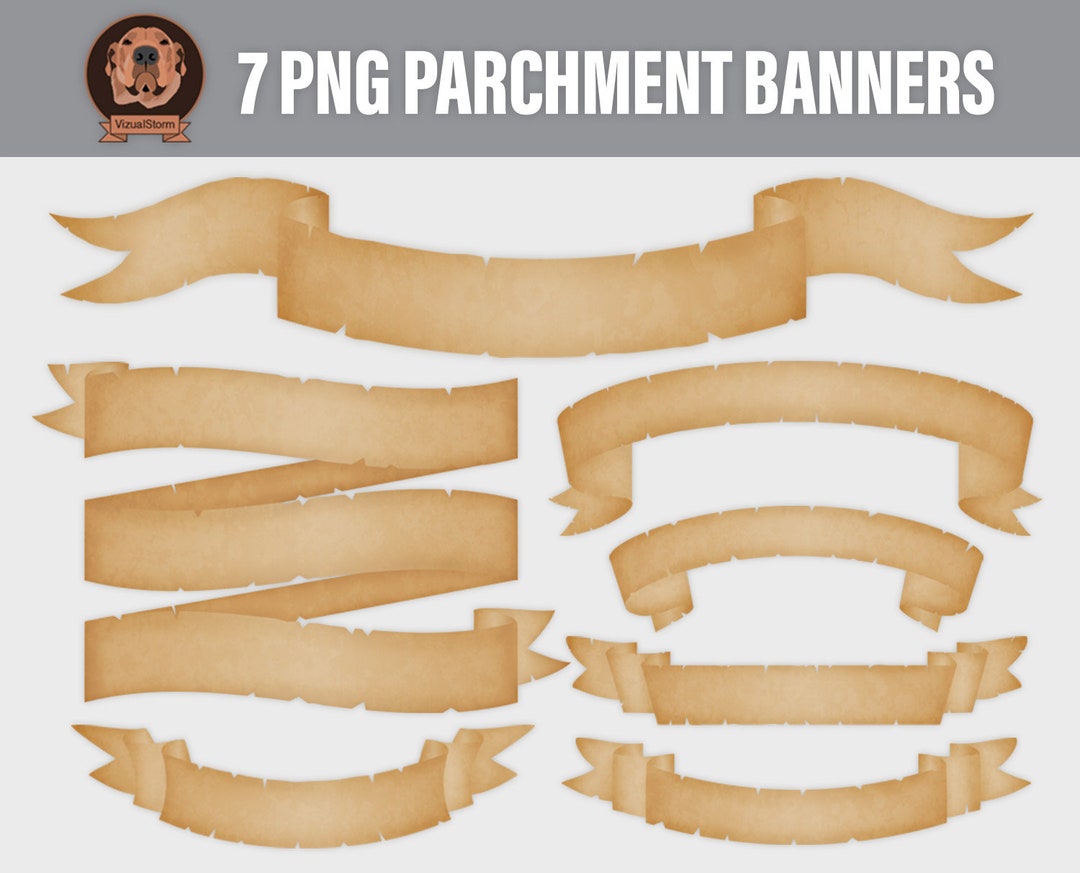 Png Vintage Parchment Banner Clipart Digital Old Paper Antique Scroll ...