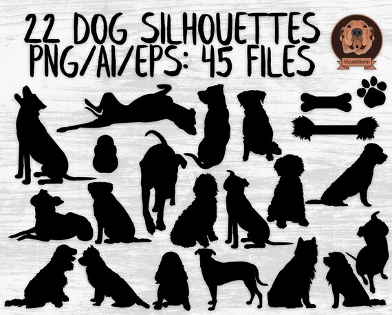 Multiple Dogs Clipart Black And White