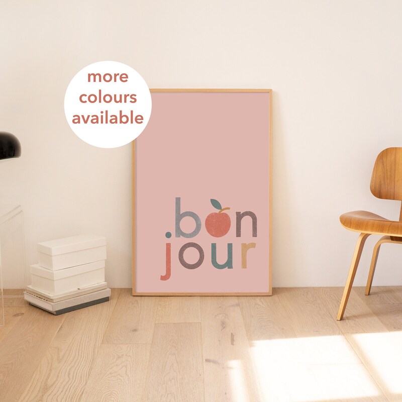 Bonjour Print - Etsy