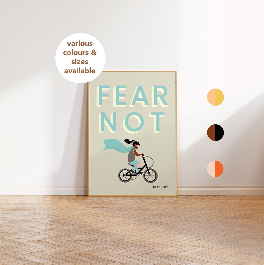 Fear Not Art Print for Girls | Personalised Motivational Wall Art ...