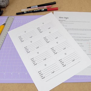 Yarn Tags to Print at Home A4 Paper Size Printable PDF | Etsy