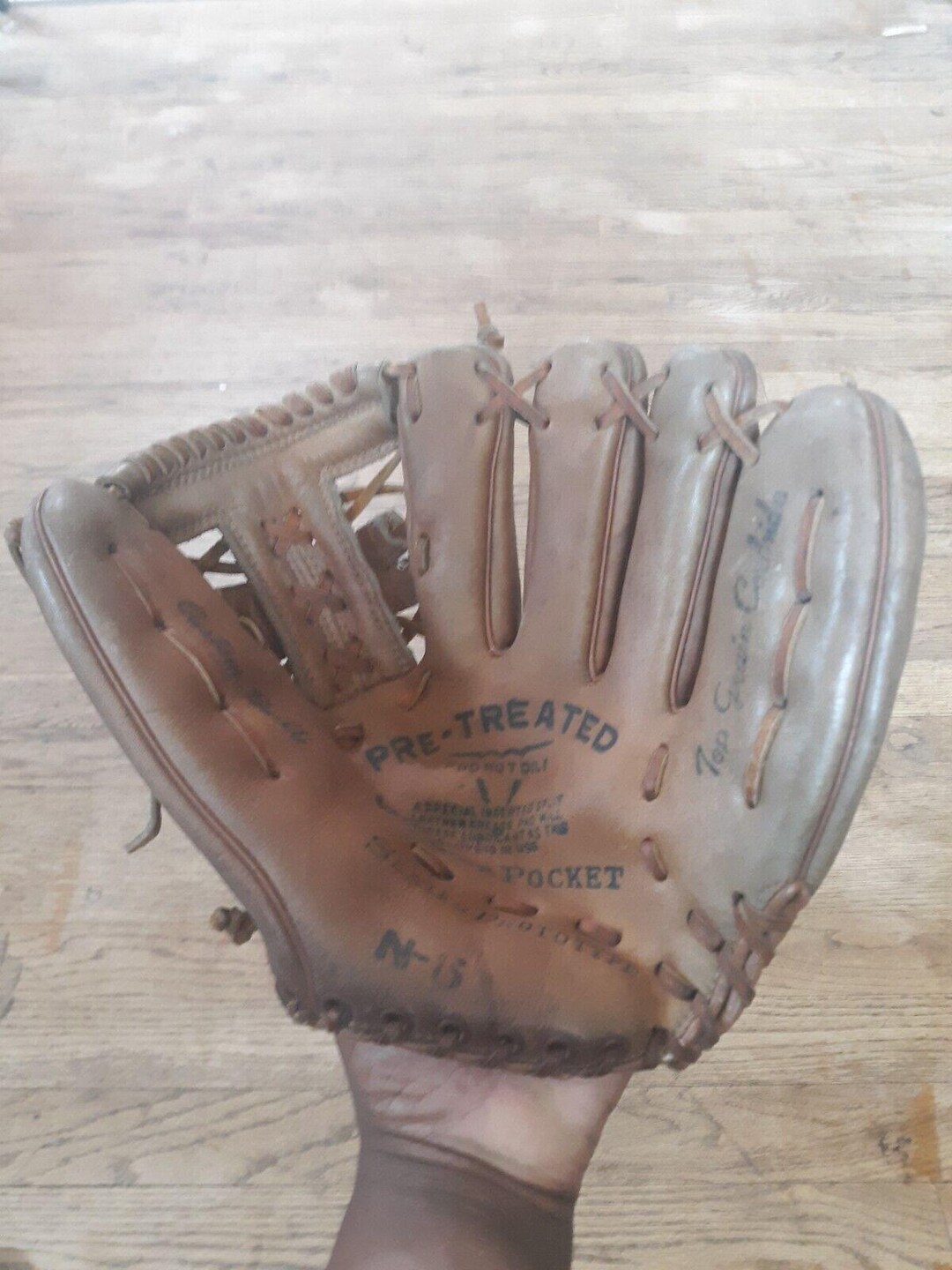 Series Prototype Model N-6 Vintage Leather Baseball Glove Grease Pocket ...