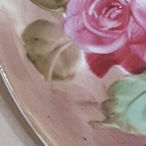 M Hashimura E 2372 Hand Painted Floral Rose Gold Trim Round 8 1/2 ...