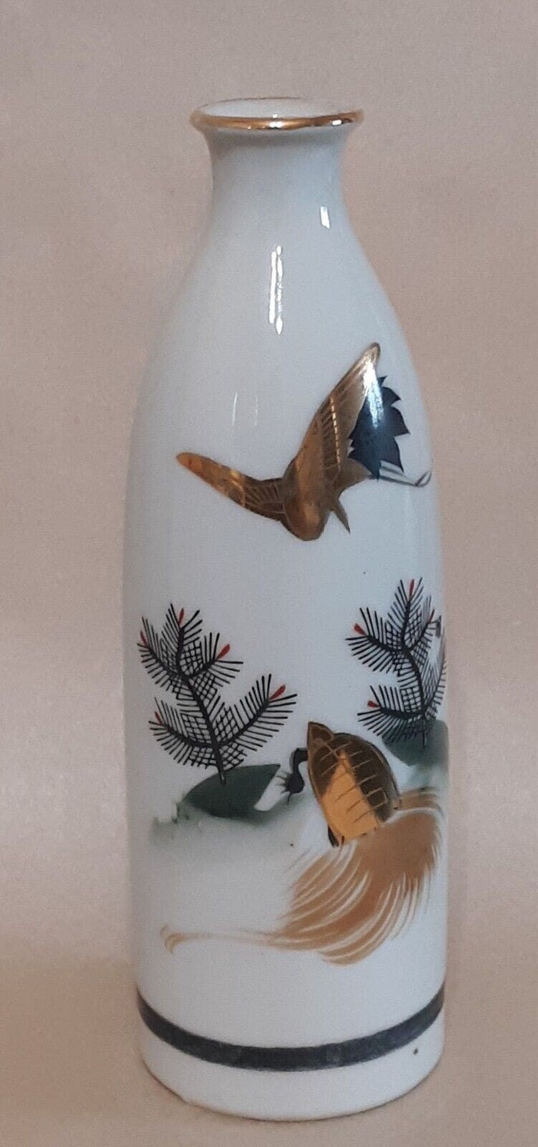 Sake Tokkuri Jar Mid-century Handmade Japanese Porcelain, Made in ...