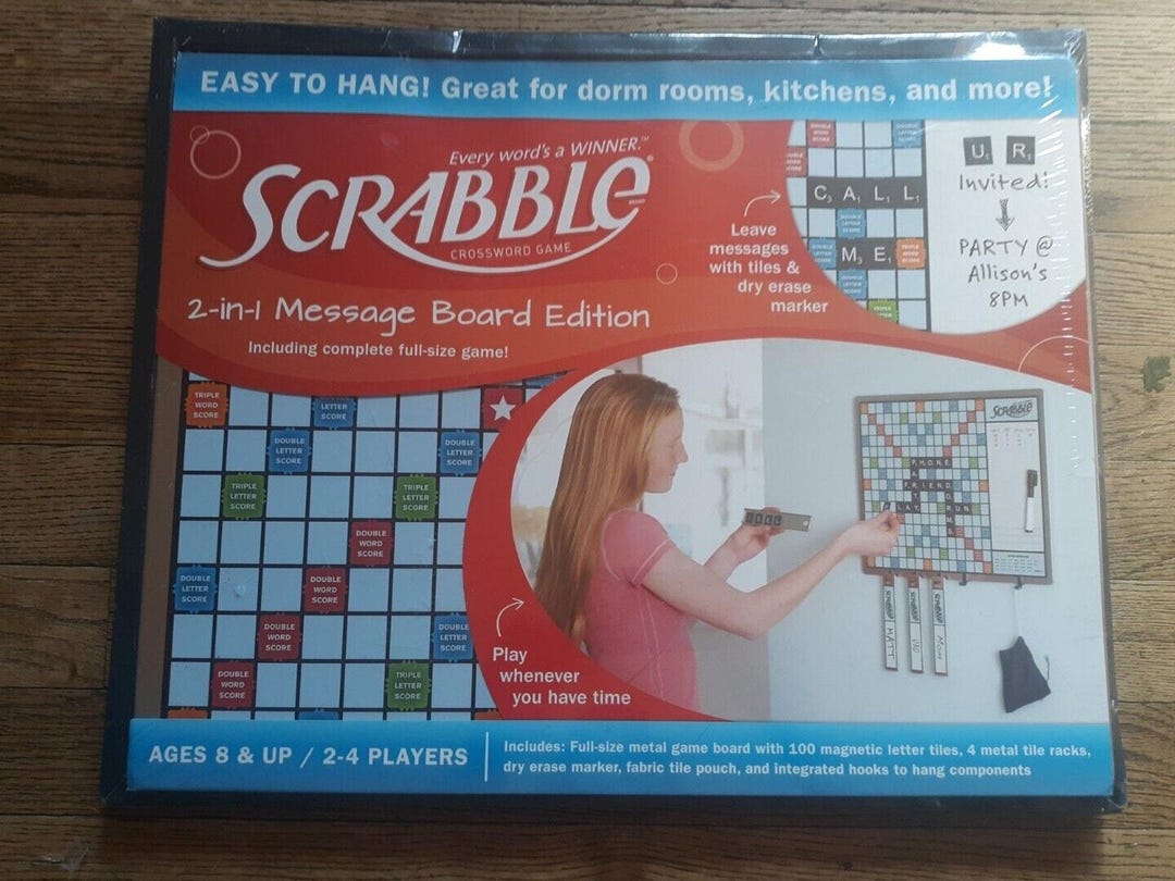Scrabble 2 in 1 Message Board Edition Hasbro Winning Solutions Magnetic ...
