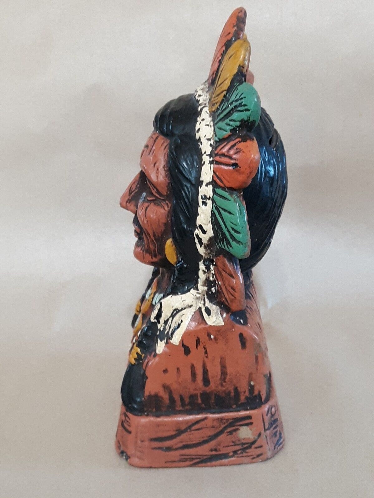 Vintage Clay Native American Cigarette Store Indian Chief Sculpture ...