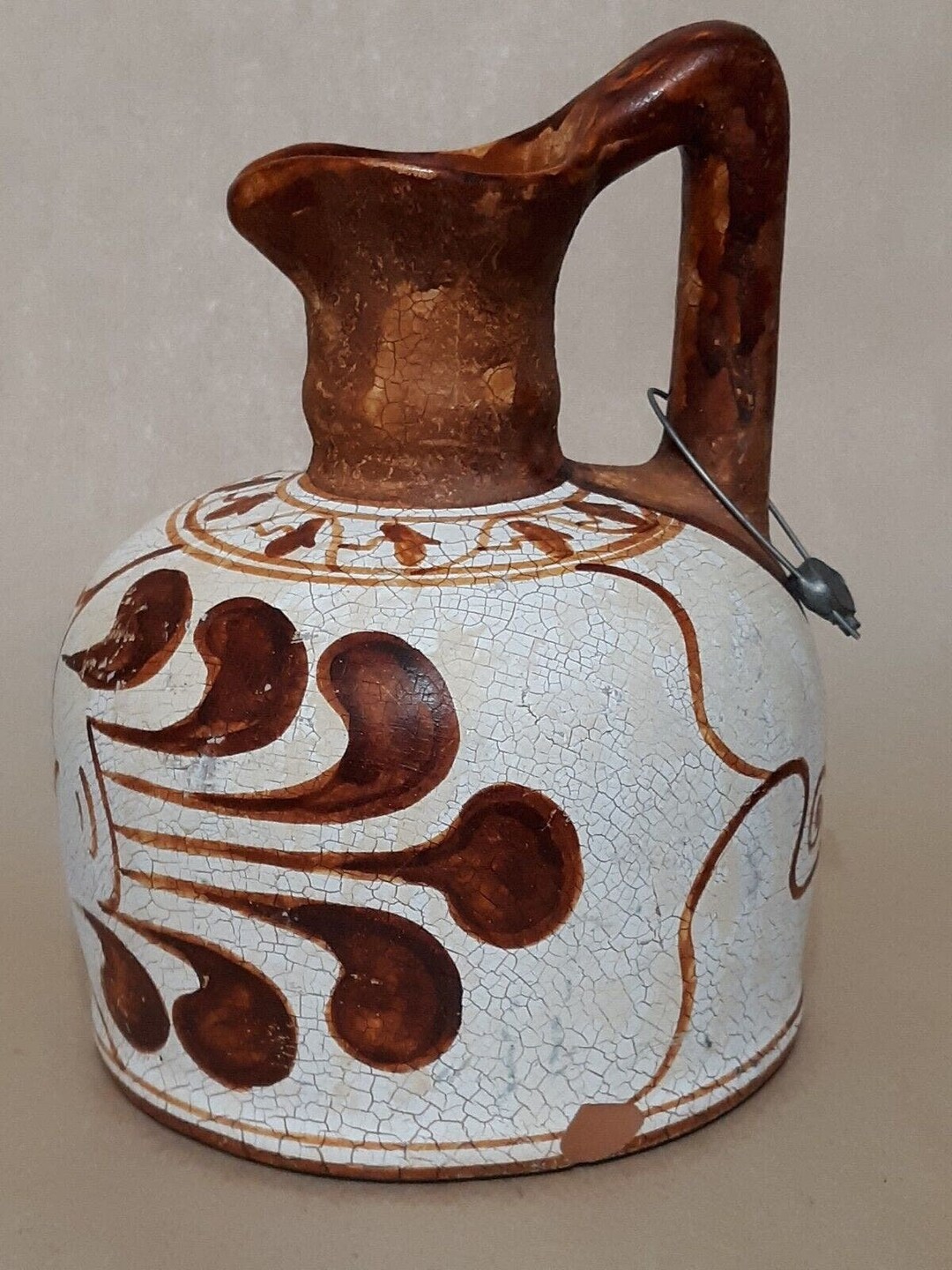 Greek Pottery Wine Jug With Centaur Figure, Hand Painted Ceramic ...
