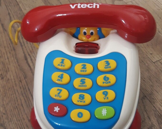 Vtech Little Smart Pull N' Play Rolling Push Button Phone Talking ...