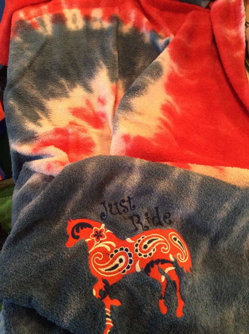 Horse Embroidered on Tye Dye Beach Towel 58/30 | Etsy