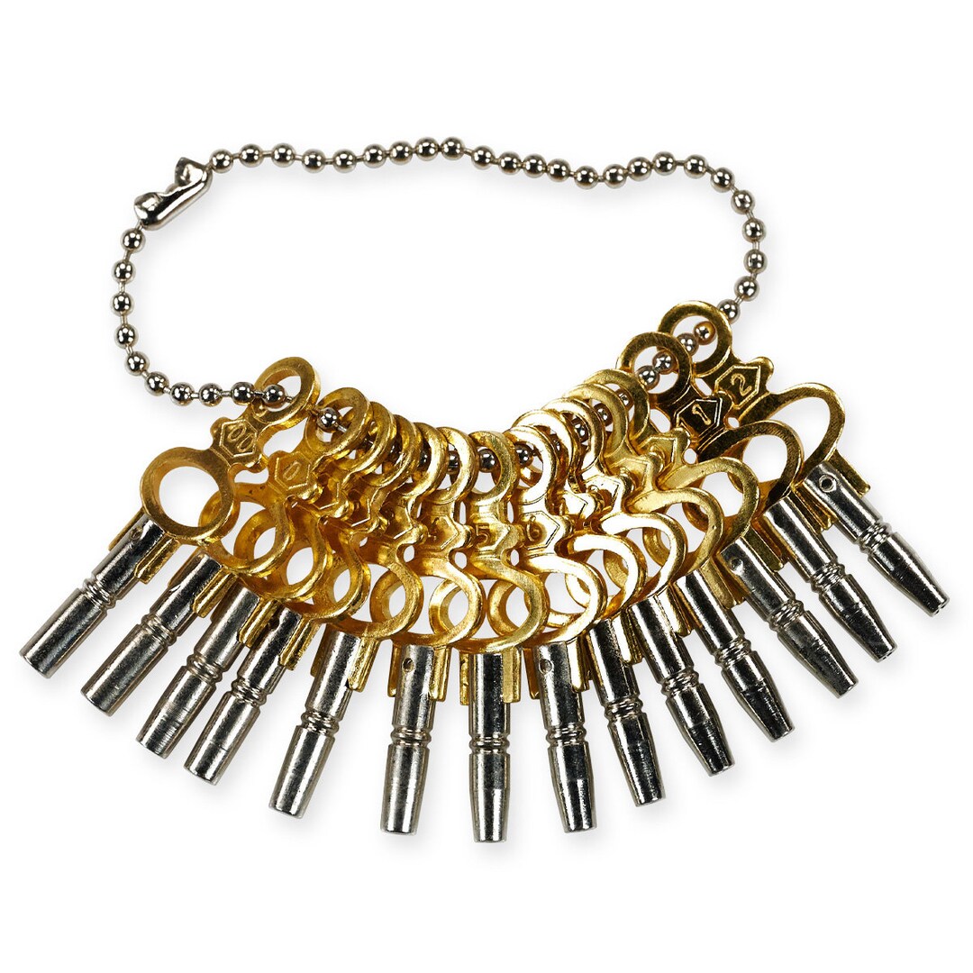 PREMIUM Set of 14 Pocket Watch Keys Size 00-12 Tools New Brass Small ...