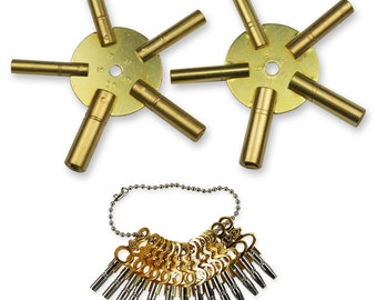Set 3x Clock Winding Keys Spider All Sizes Wind Old Clocks Winders Odds ...