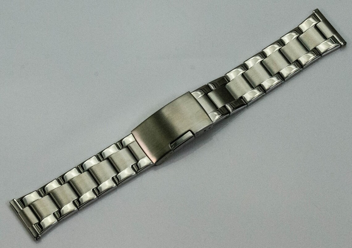 Bracelet Push Button Clasp Silver Stainless Steel Watch 18mm - Etsy