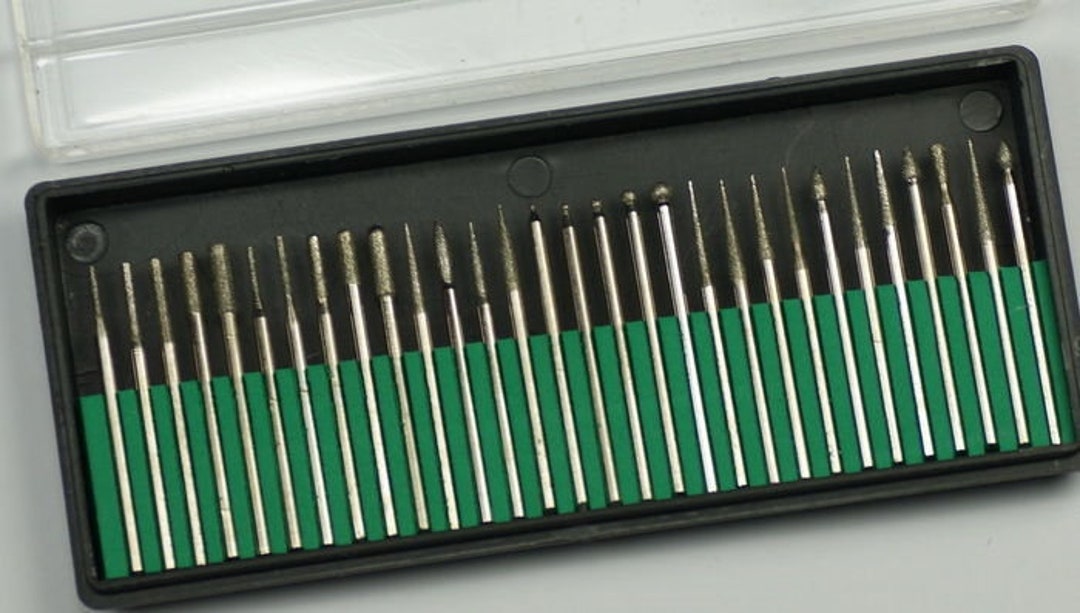 30x Set Diamond Burs Tools Fits Dremel or Rotary Engraving Bits Micro ...