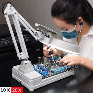 Pro Watchmakers 20x Magnifying Desk Lamp Cover LED Light Glass ...