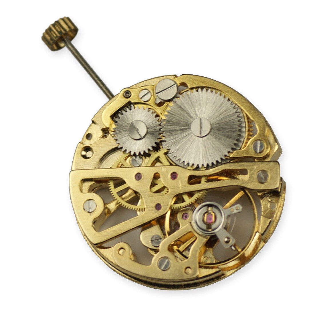 Skeleton Gold Mechanical Manual Wind Watch Movement Steampunk Project ...