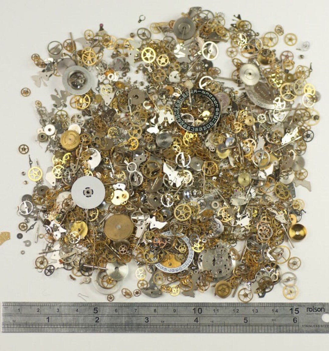 Large Pack 100g Watch Parts Steampunk Altered Art Craft Cyberpunk Cogs ...