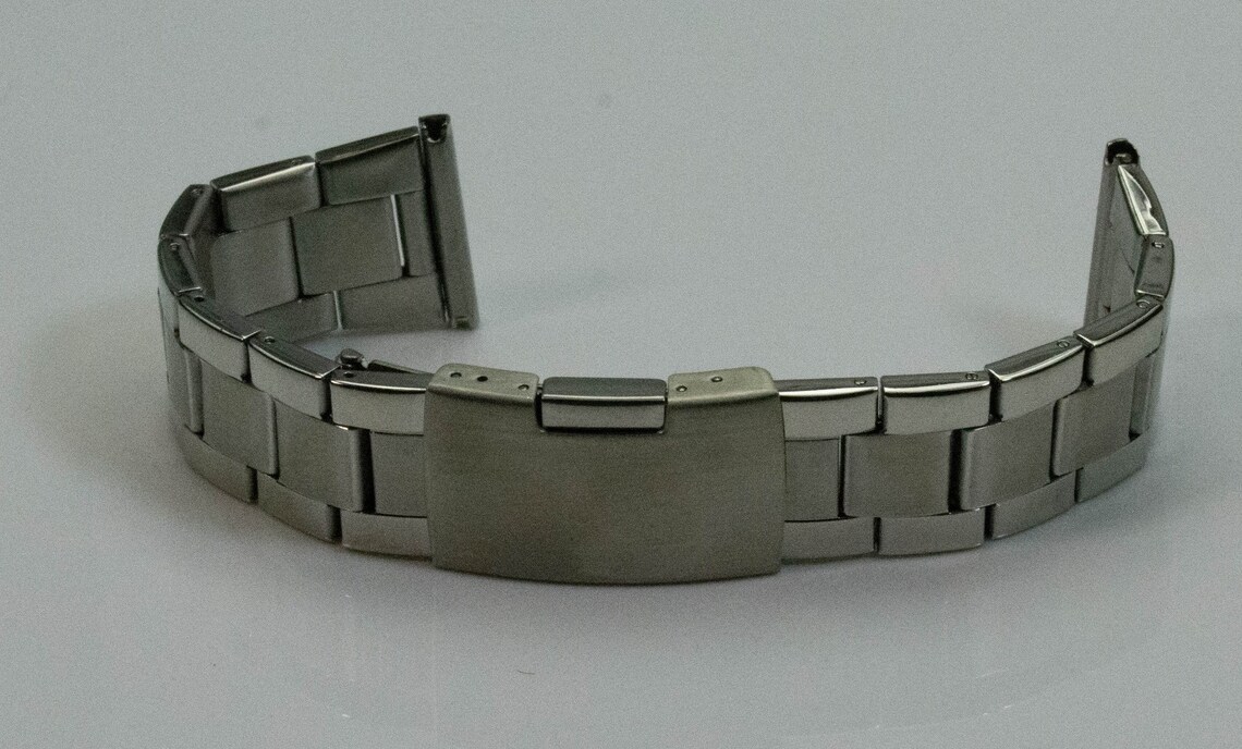 Bracelet Push Button Clasp Silver Stainless Steel Watch 18mm - Etsy