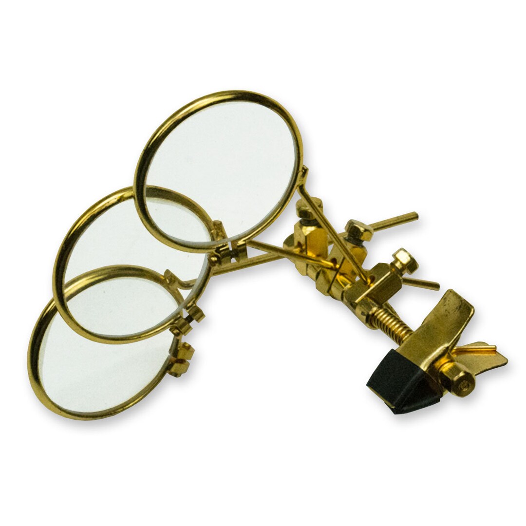 Eye Loupe Spectacles Glasses Clip on Triple Lens 3.3x Magnifier ...