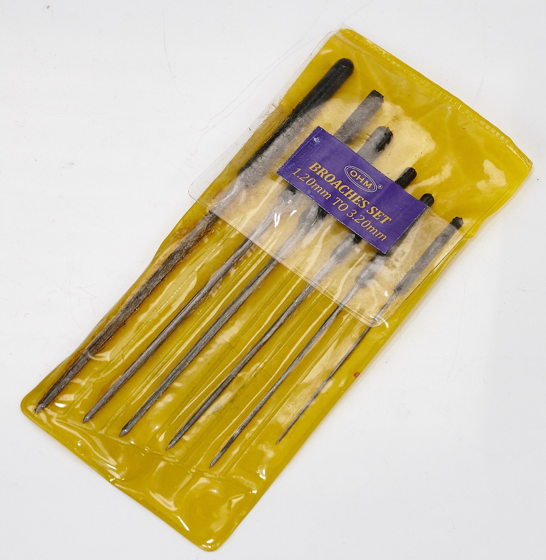 6 Broaches Clock & Watch Cutting Broaching Tools Bushes Pivots Hole 1 ...