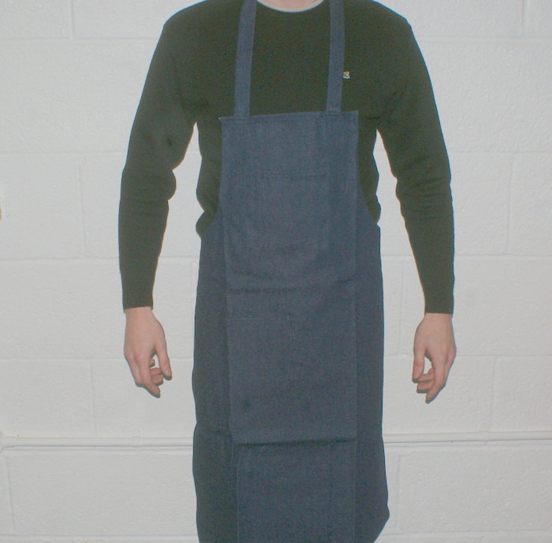 Denim Work Apron Watchmaker/jeweller 2 Tool Pockets 25 Wide 36 Long ...